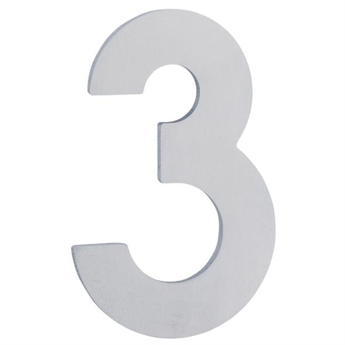 sicher4you - W+B Hausnummer 3 Edelstahl matt gebürstet